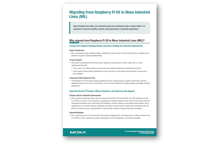 Migrating From Raspberry Pi OS to Moxa Industrial Linux (MIL)
